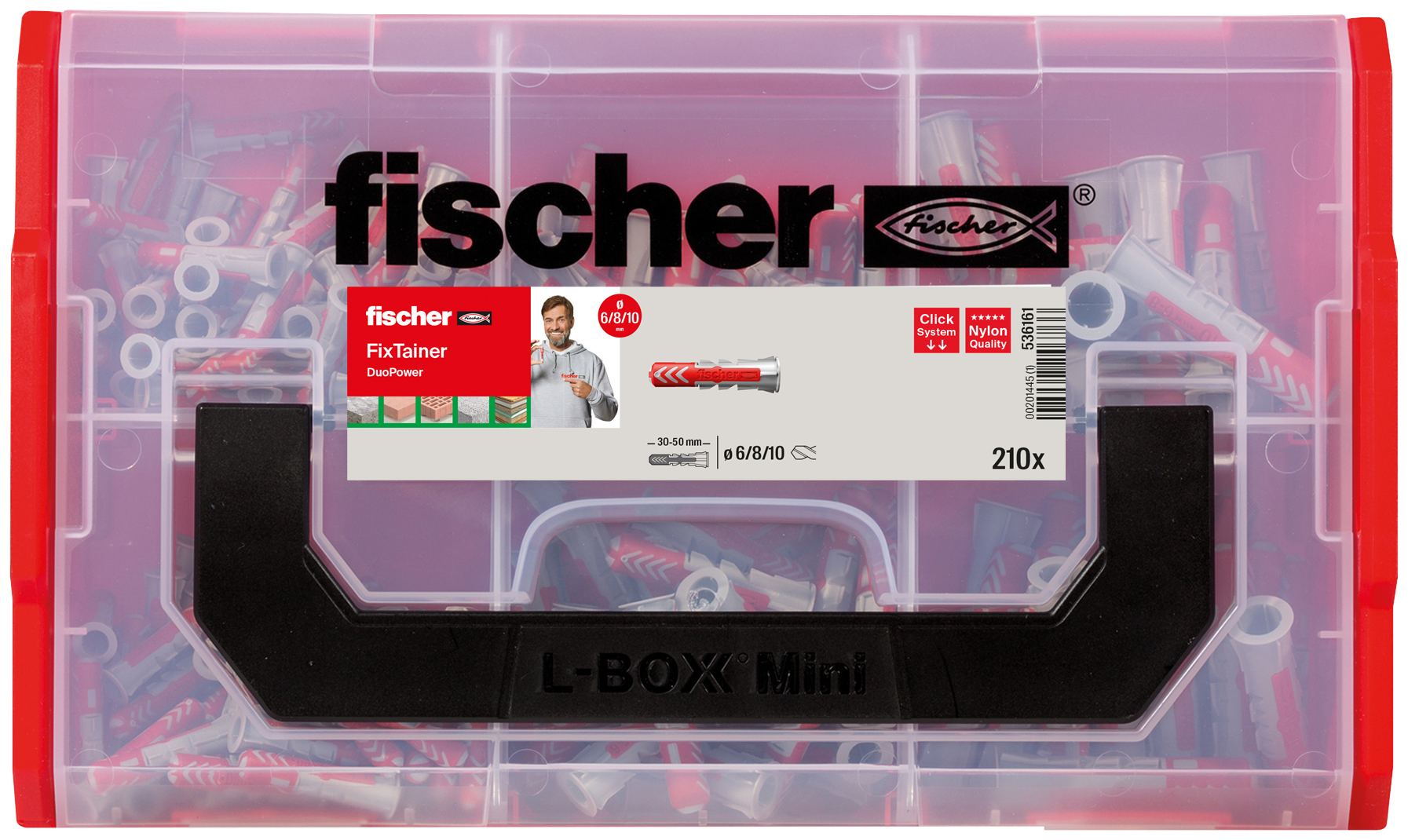 Muurpluggenset in Fixtainer Duopower NV 210-delig Fischer | Rensa